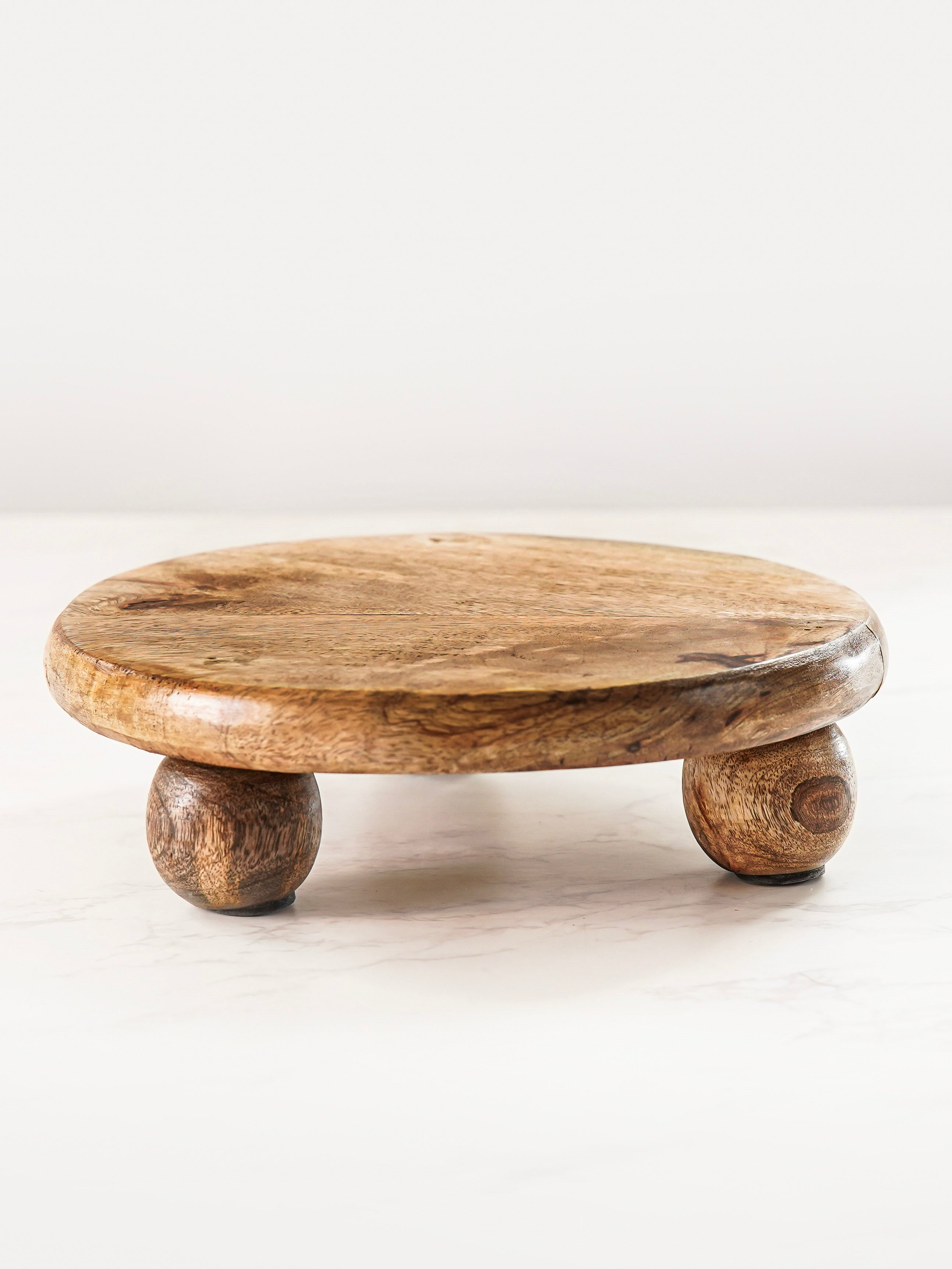 Carved Mango Wood Pedestal Riser